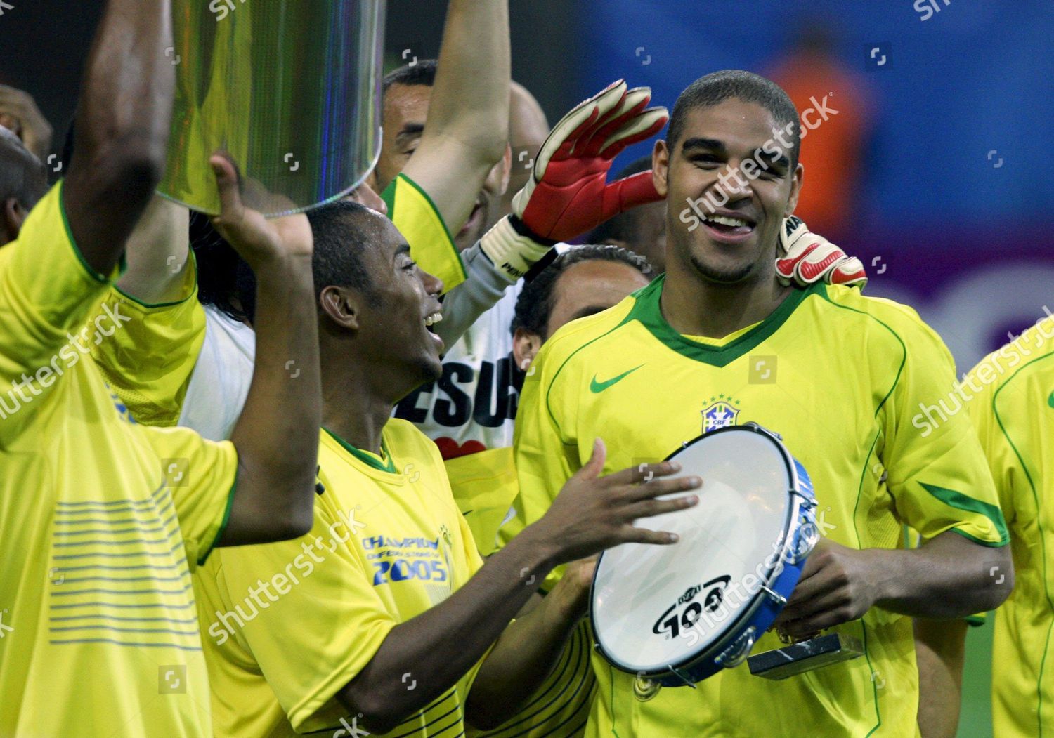 Brazilian Soccer Players Robinho C Adriano Editorial Stock Photo ...