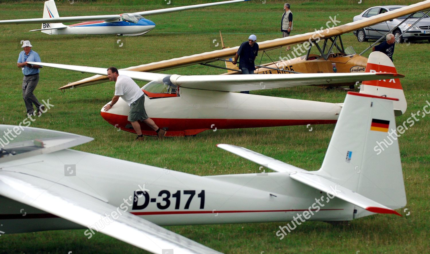 Pilots Prepare Their Historic Sailplanes Takeoff Editorial Stock Photo ...