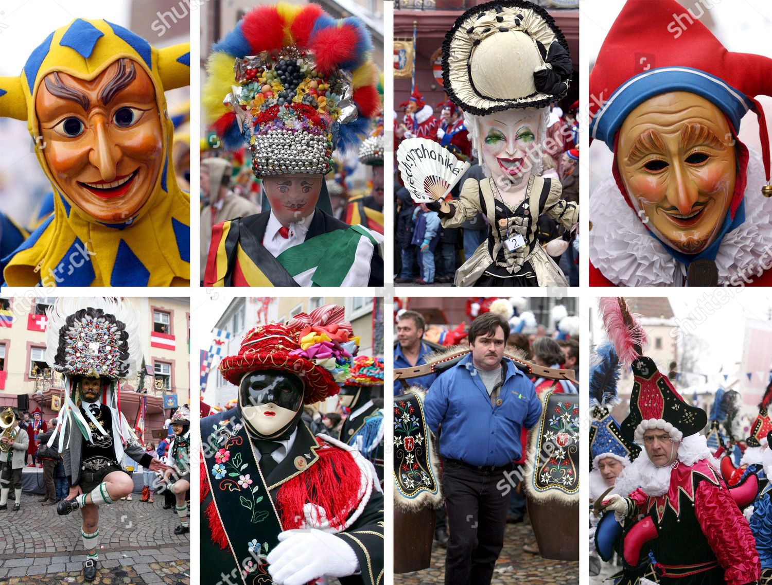 Photo Combo Shows Eight Carnival Characters Editorial Stock Photo ...