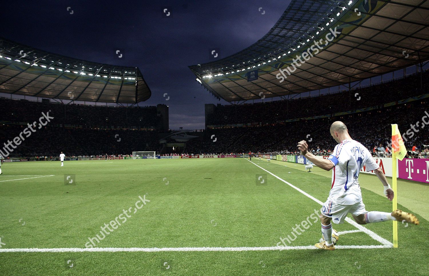 Zinedine Zidane France Prepares Corner Kick Editorial Stock Photo ...