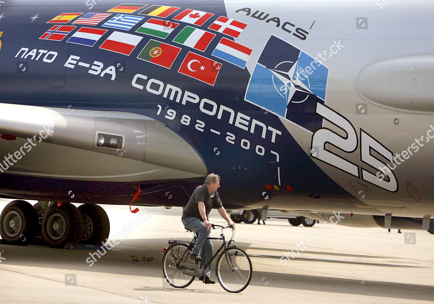 Nato Employee Cycles Past Colourfully Painted Editorial Stock Photo ...