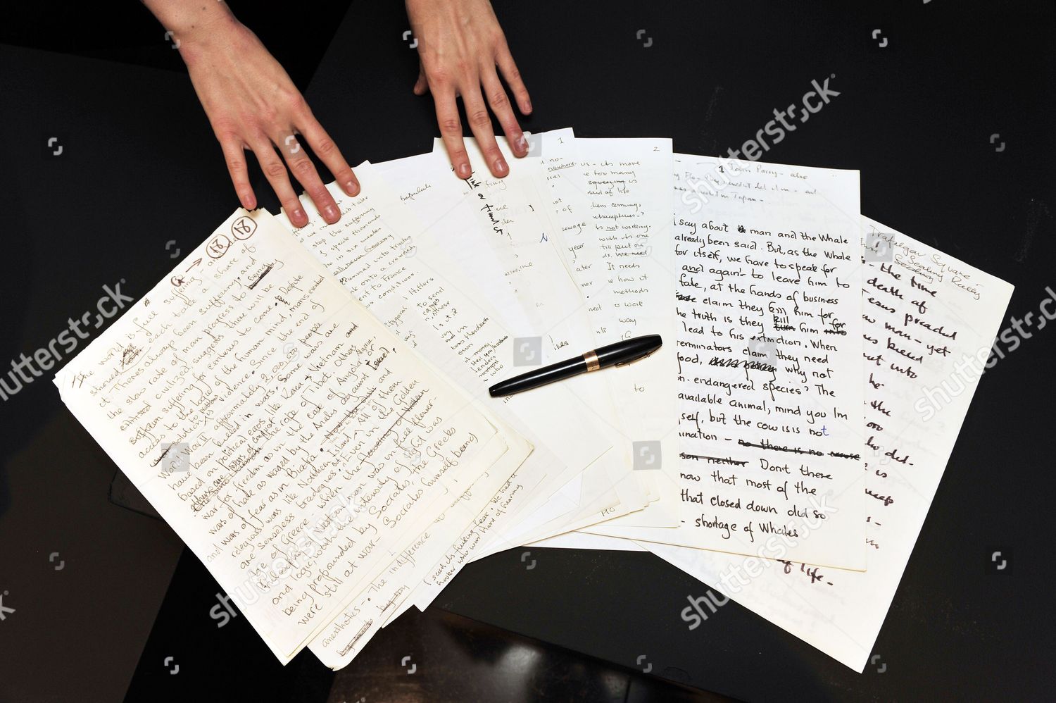 Hand Written Manuscripts Fountain Pen Editorial Stock Photo - Stock ...