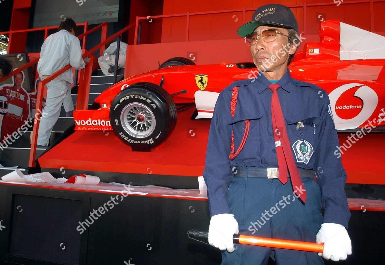 Japanese Security Guard Stands Front Ferrari Editorial Stock Photo ...