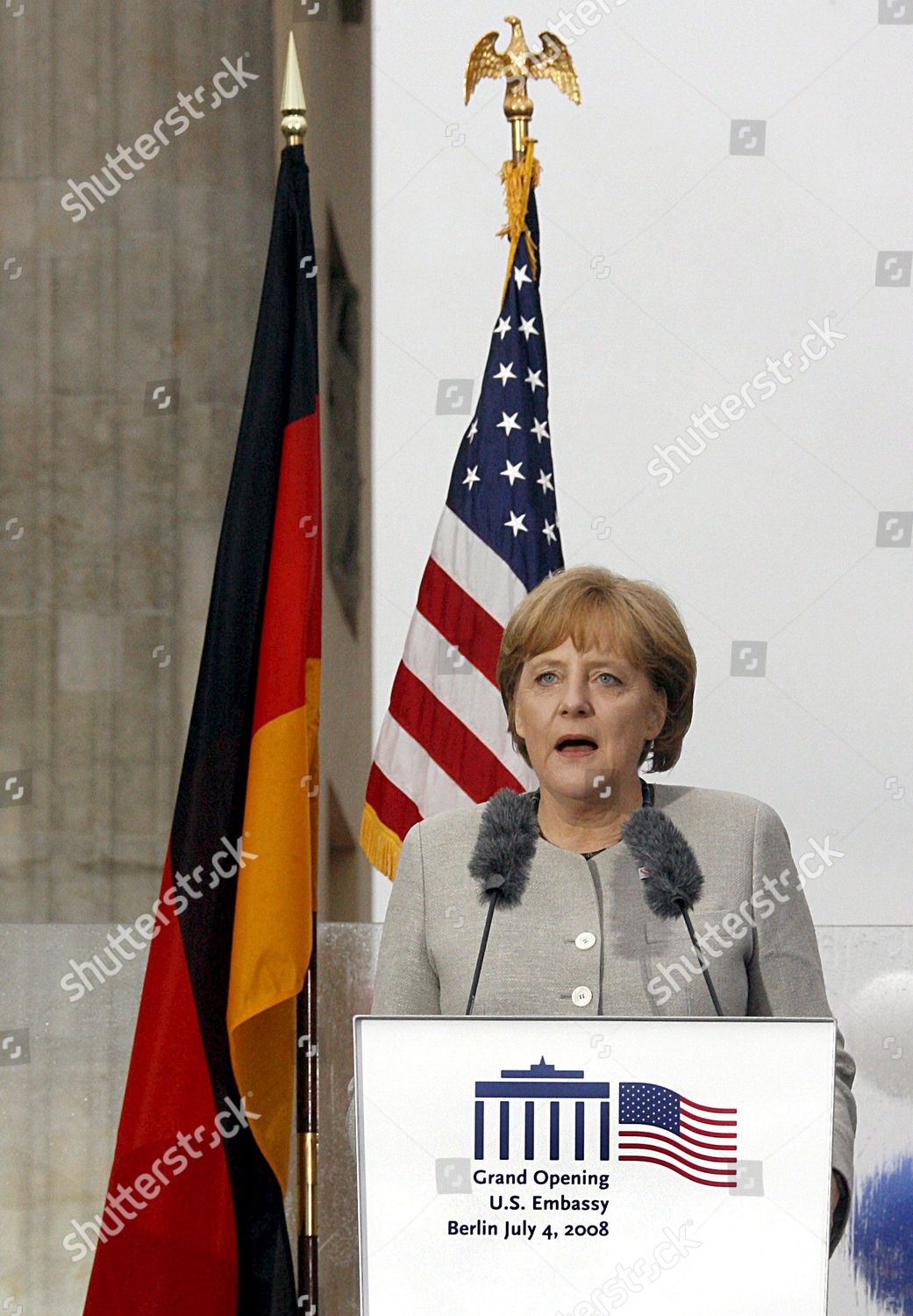 German Chancellor Angela Merkel Delivers Speech Editorial Stock Photo ...
