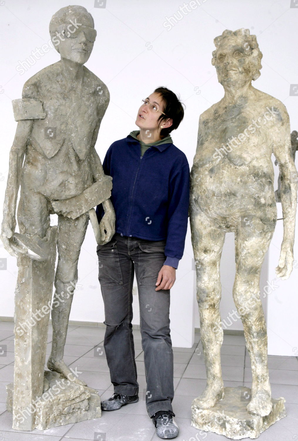 Swiss Sculptor Maya Graber Stands Between Editorial Stock Photo - Stock ...