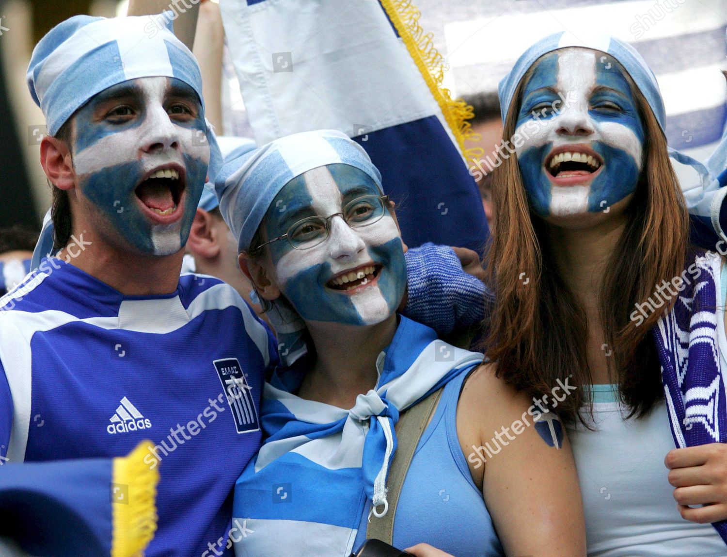 Greek Soccer Fans Cheer Prior Match Editorial Stock Photo - Stock Image ...
