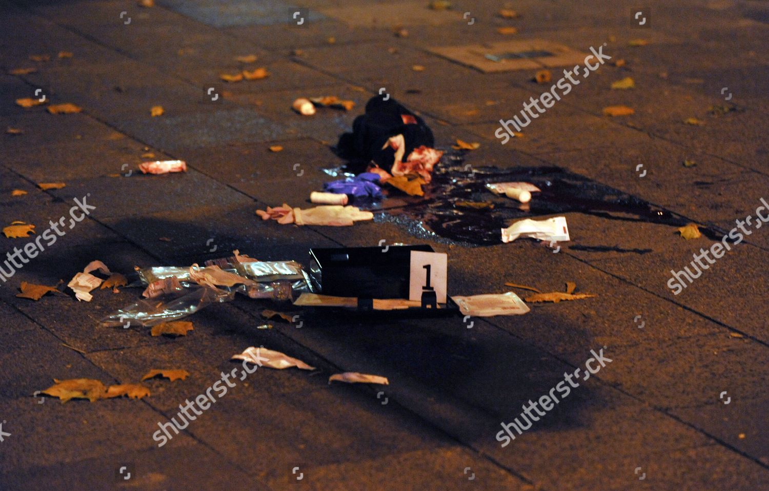 Pieces Evidence Marked Inside Cordoned Off Editorial Stock Photo ...