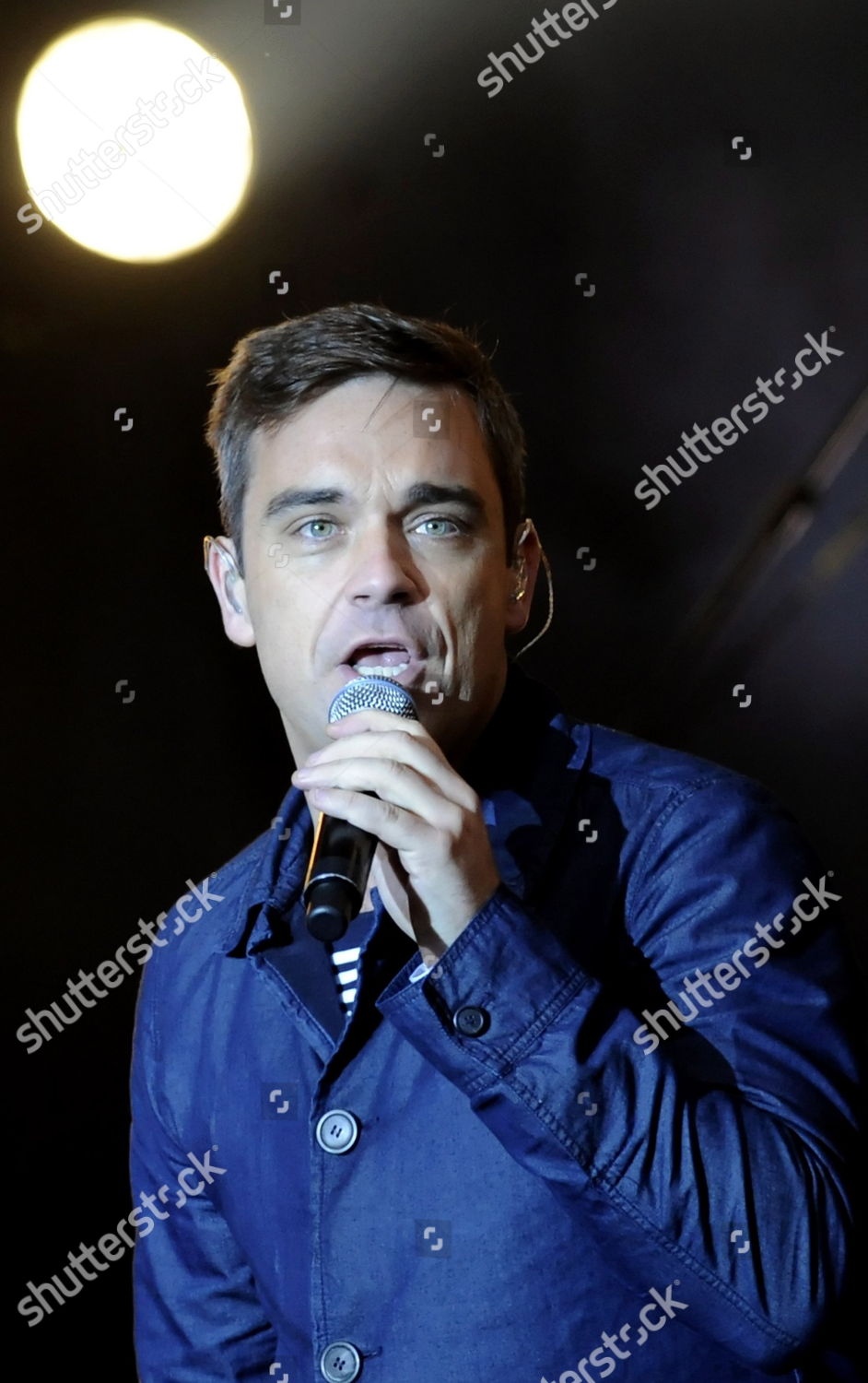 British Singer Robbie Williams Performs Outside Editorial Stock Photo ...