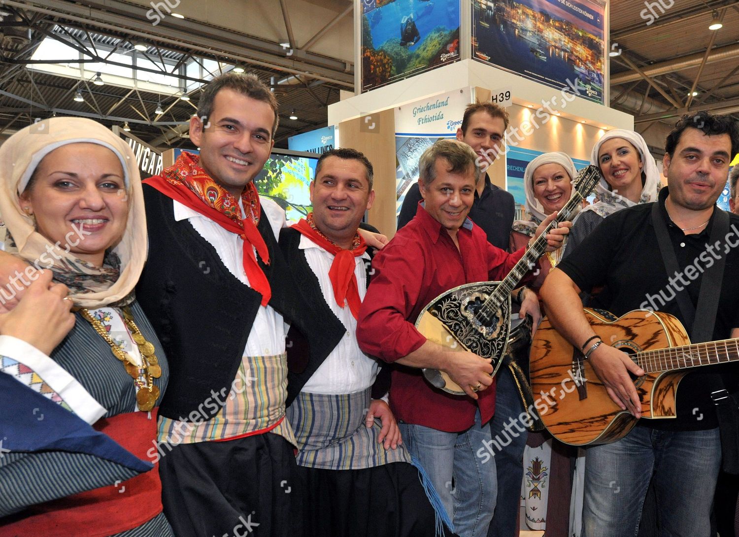 Greek Garb Group Poses Touristik Caravaning Editorial Stock Photo ...