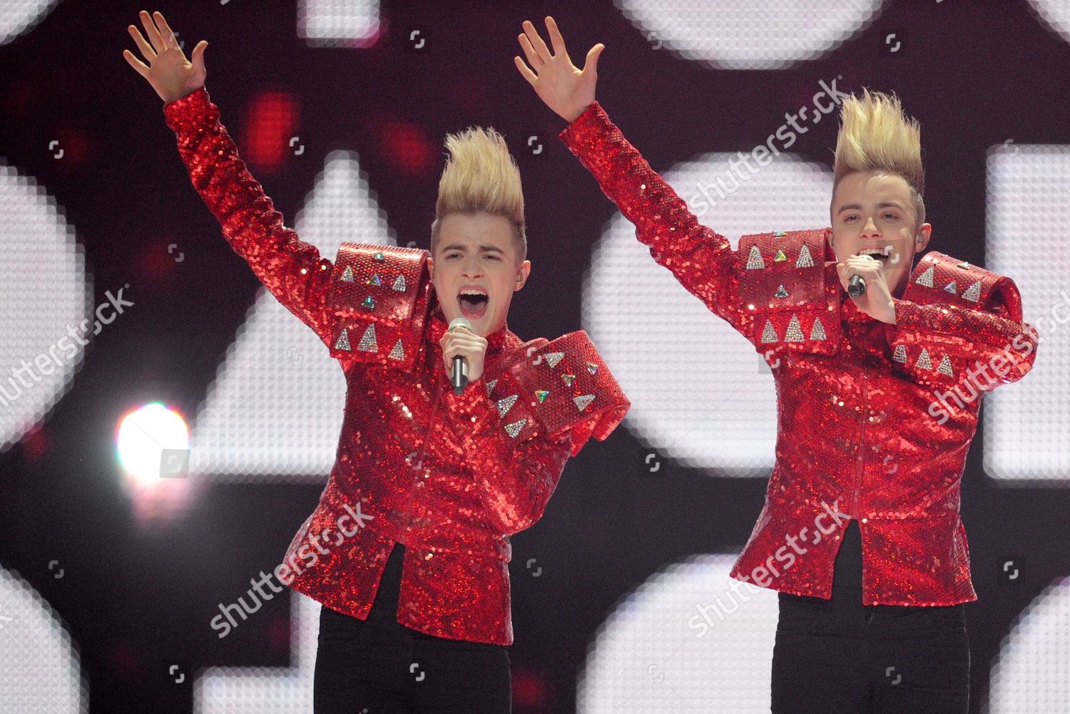 Twins John Edward Grimes Jedward Representing Editorial Stock Photo ...