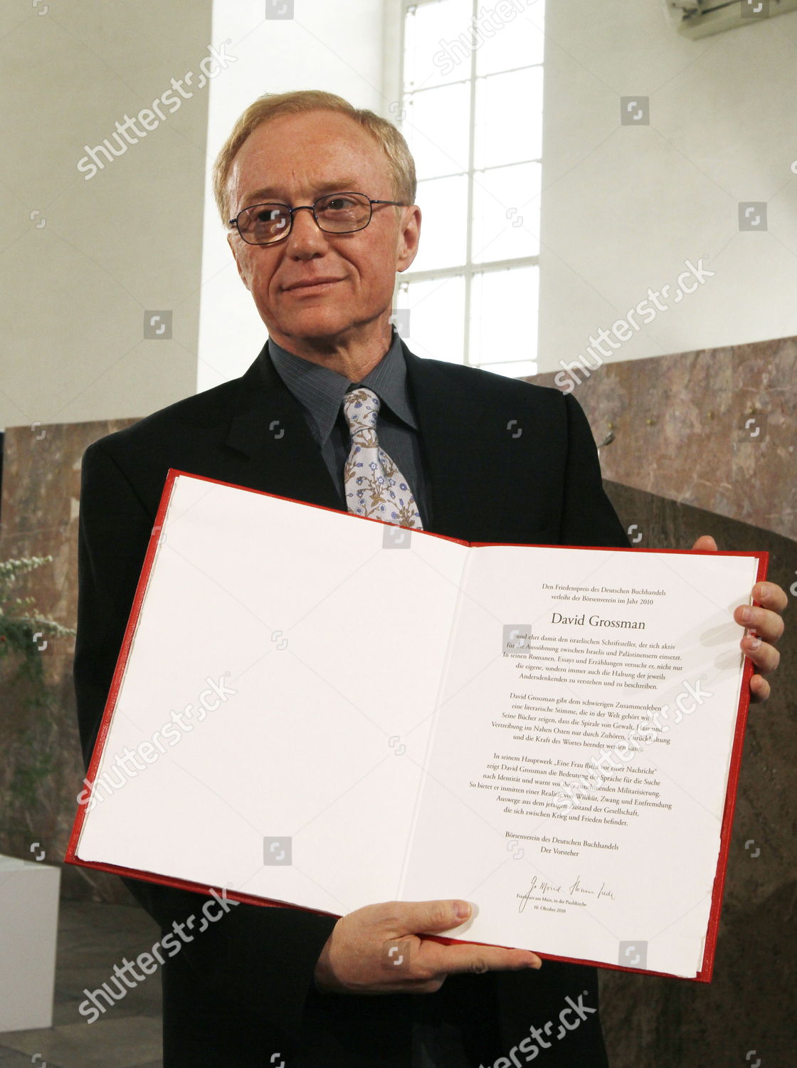 Israeli Writer David Grossmann Presents Award Editorial Stock Photo ...