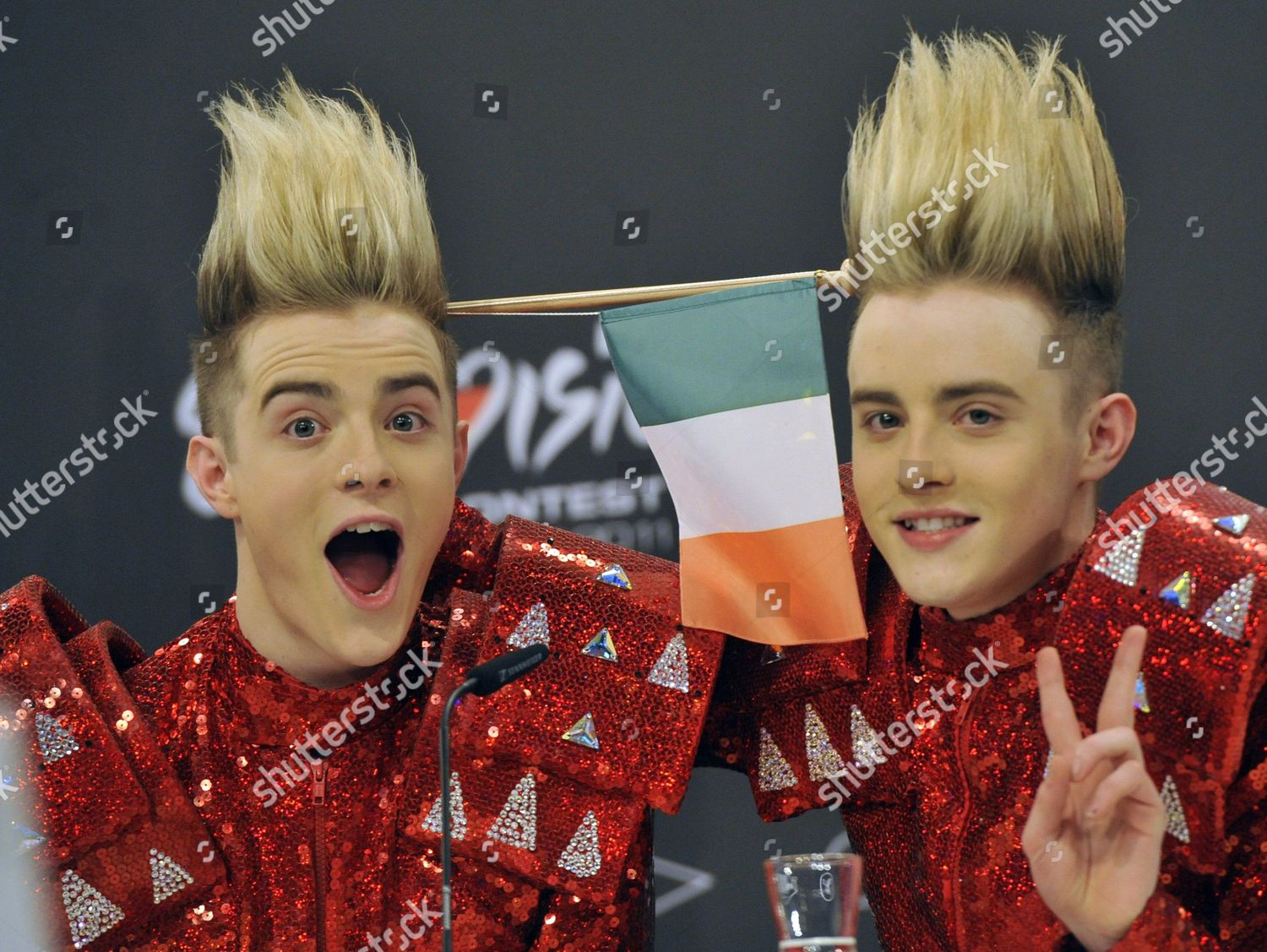 Twins John Edward Grimes Jedward Representing Editorial Stock Photo ...