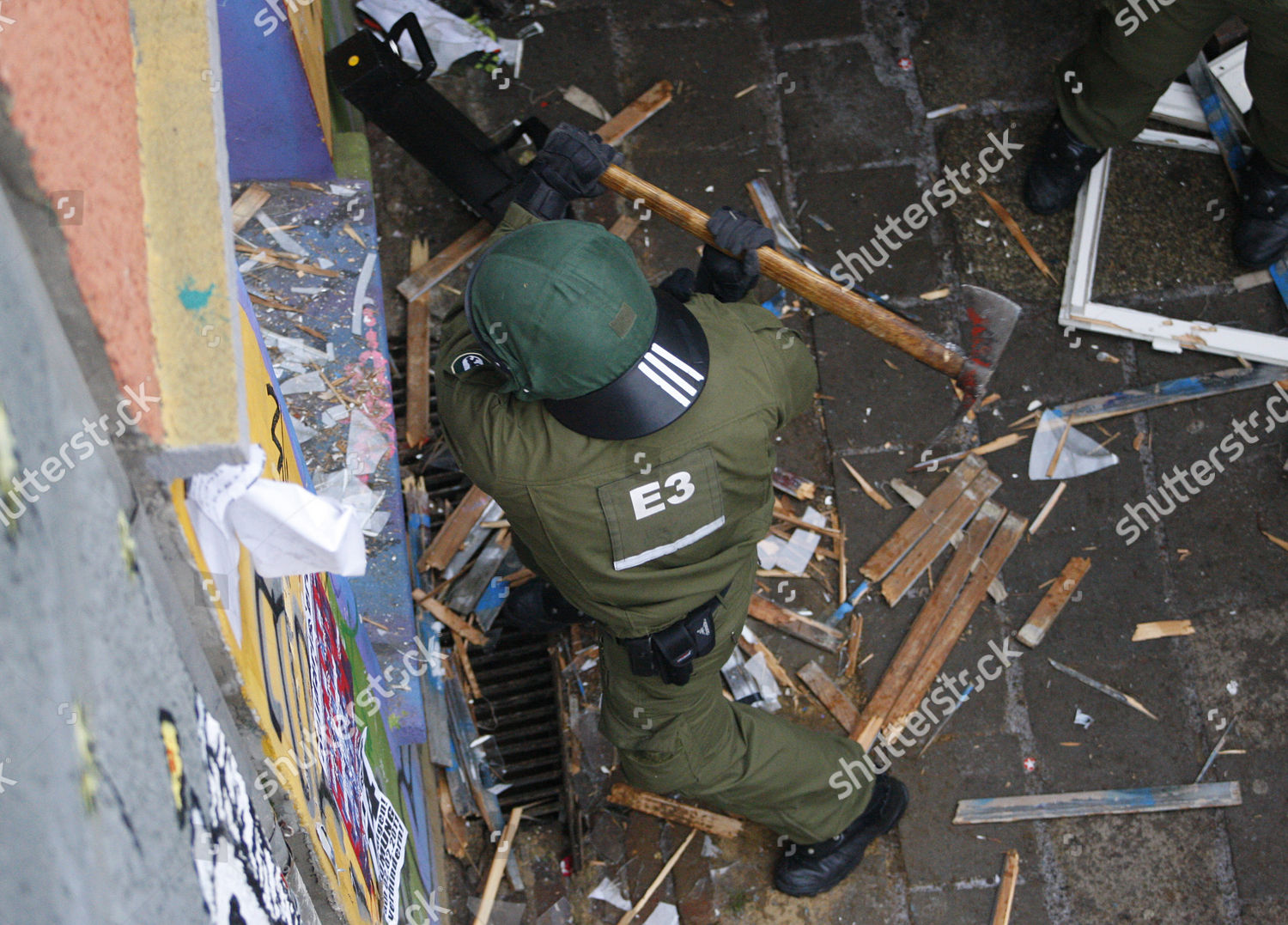 Police Forcefully Enter Squatted House Liebigstrasse Editorial Stock ...