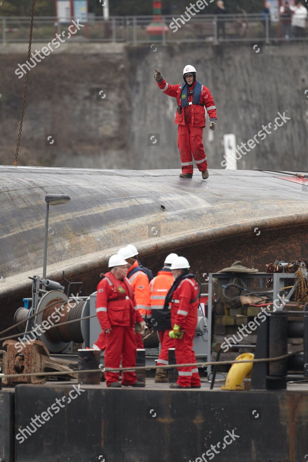 Rescue Forces Inspect Capsized Barge Carrying Editorial Stock Photo ...