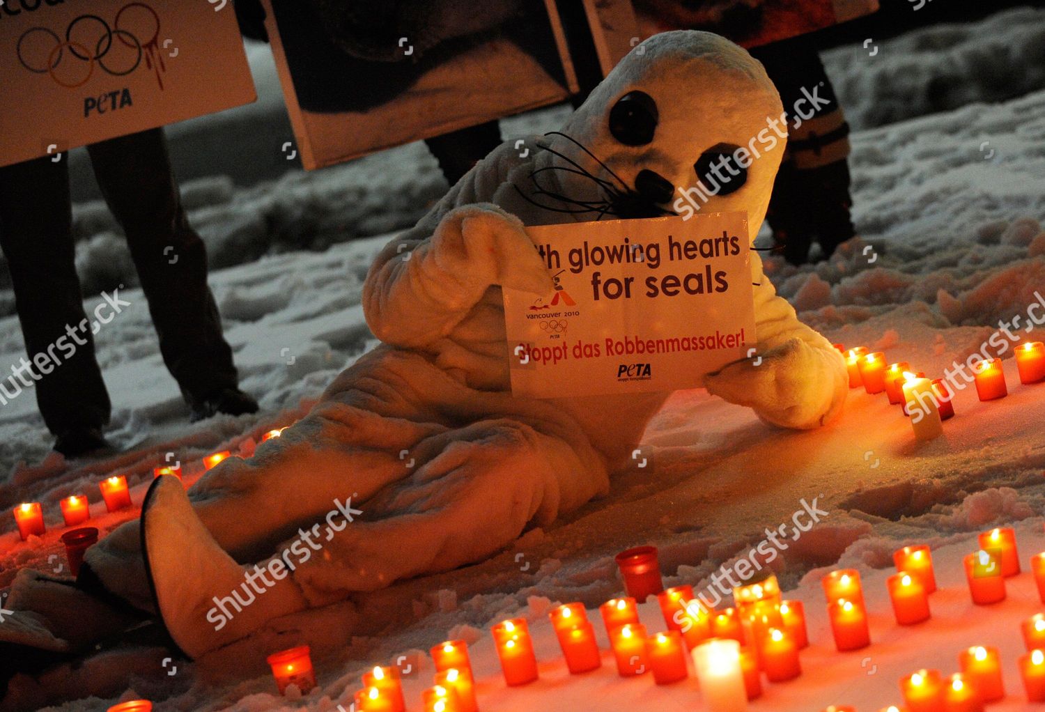 Peta Activists Dressed Seal Protests Under Editorial Stock Photo ...