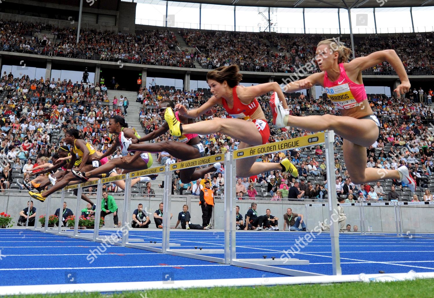 Participants Womens 100m Hurdles Competition Seen Editorial Stock Photo ...