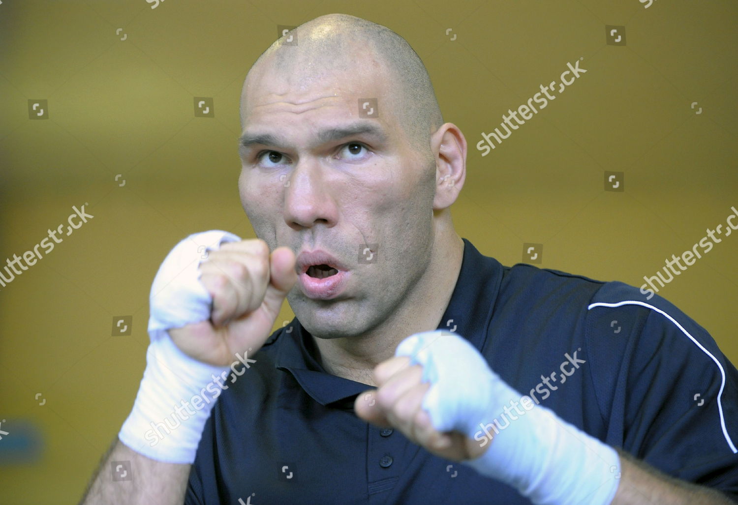 Russian Heavyweight Boxer Nikolai Valuev Trains Editorial Stock Photo ...