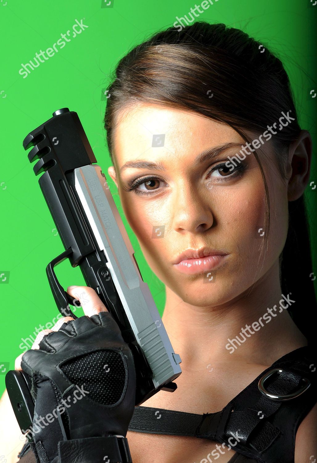 Laracroftmodel Alison Carroll Croydon Poses During Editorial Stock ...