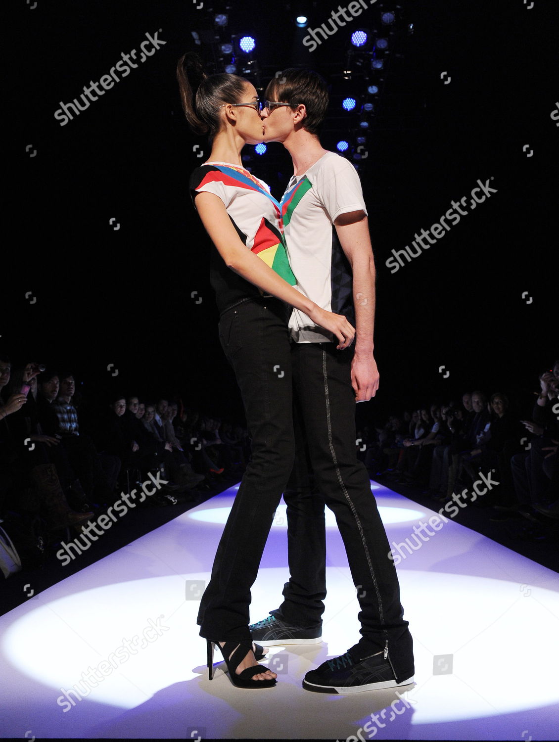 Two Models Kiss Each Other They Editorial Stock Photo - Stock Image ...