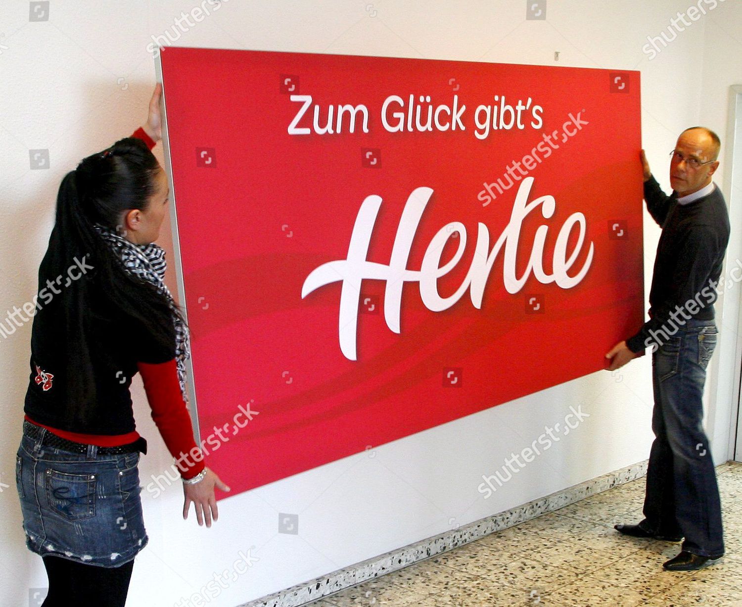 Employees Hertie Take Down Sign Reading Editorial Stock Photo - Stock ...