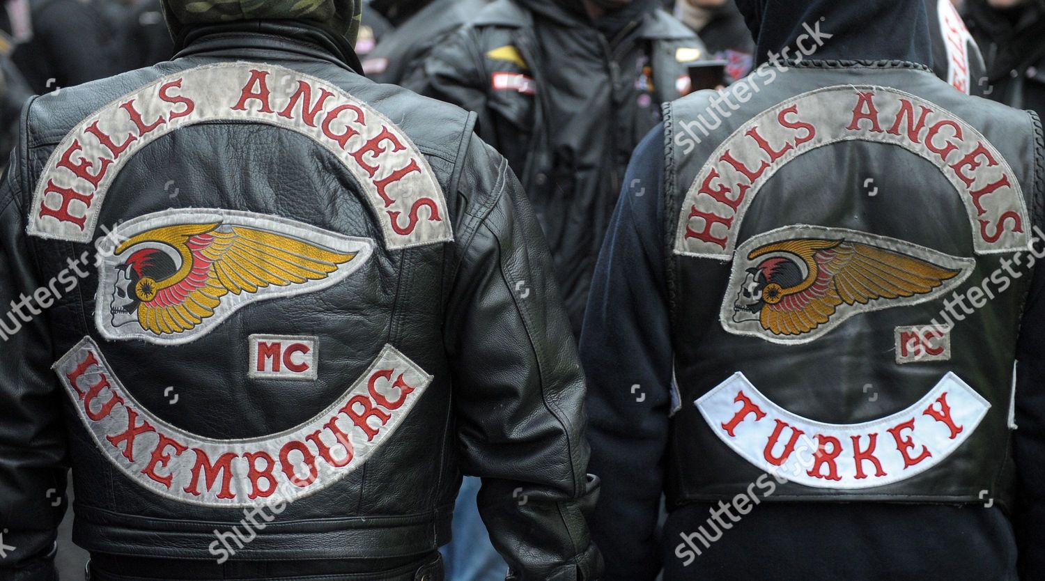 Members Motorcycle Club Hells Angels Stand Editorial Stock Photo ...