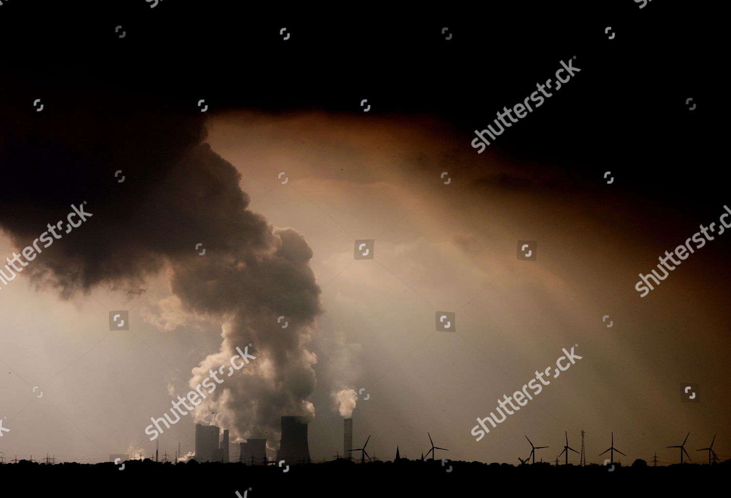 Steam Fumes Emerged Brown Coalfired Power Editorial Stock Photo - Stock ...