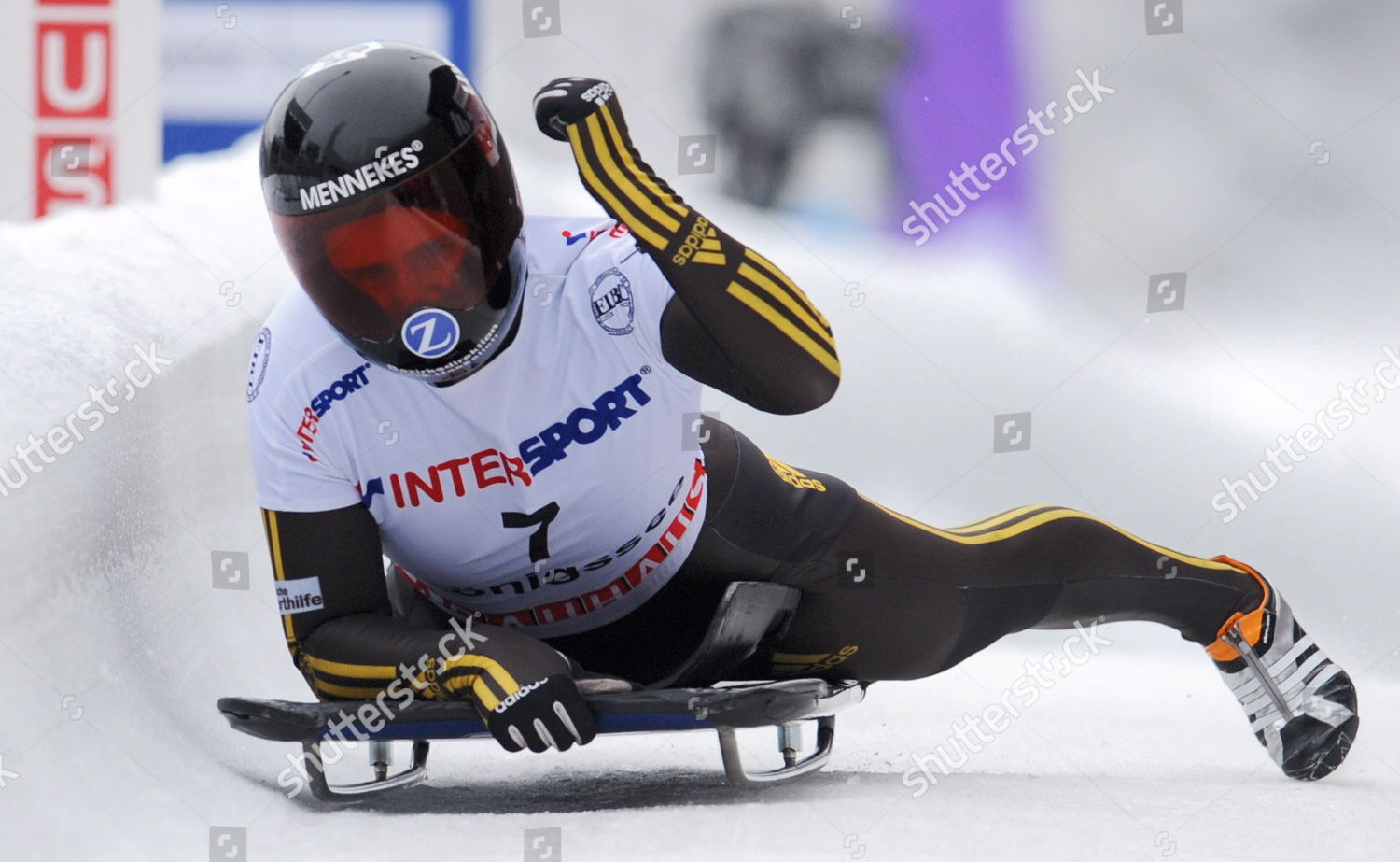 German Skeleton Pilot Kerstin Szymkowiak Raises Editorial Stock Photo ...