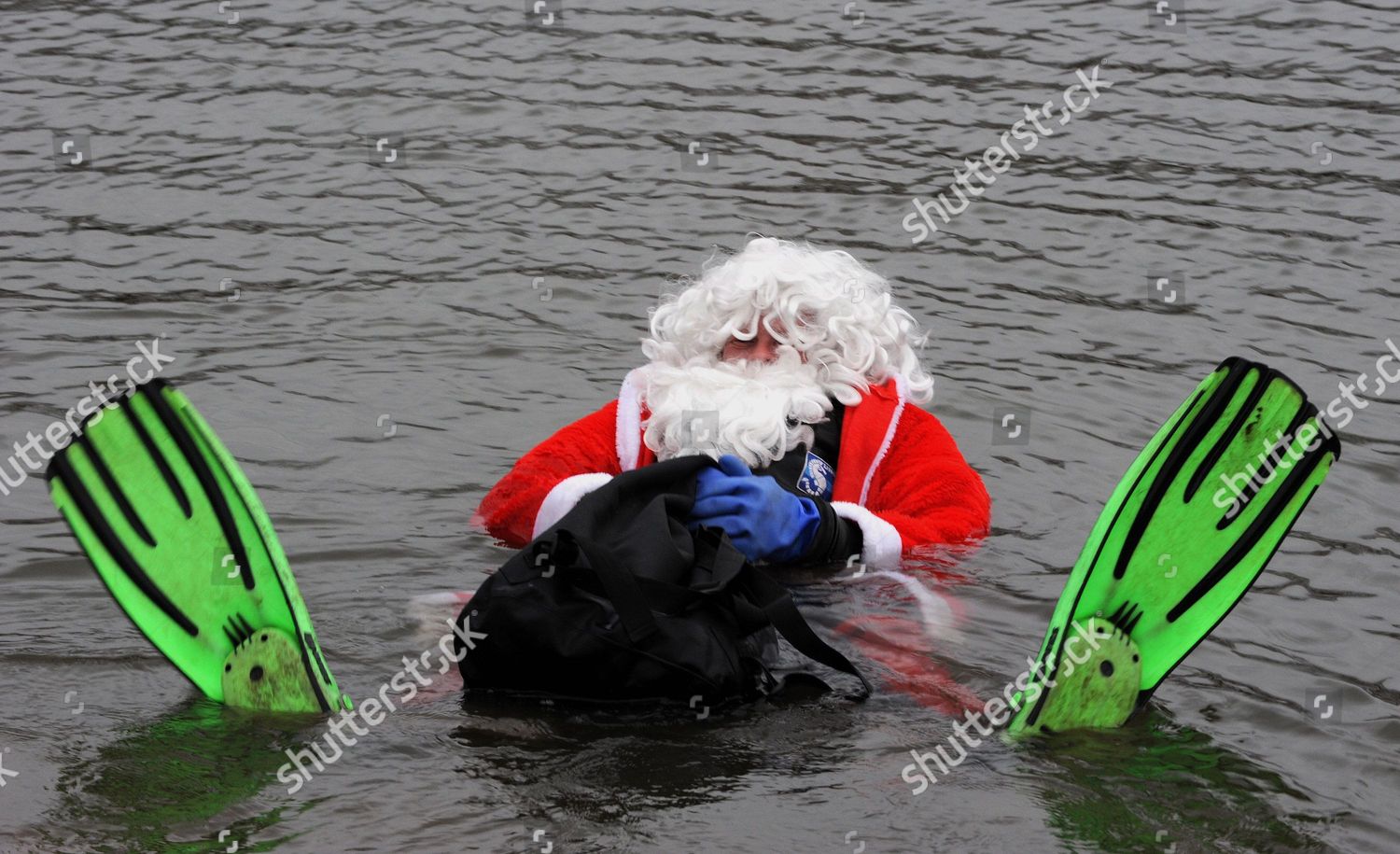 Santa Claus Goes Swimming Fulda River Editorial Stock Photo - Stock ...