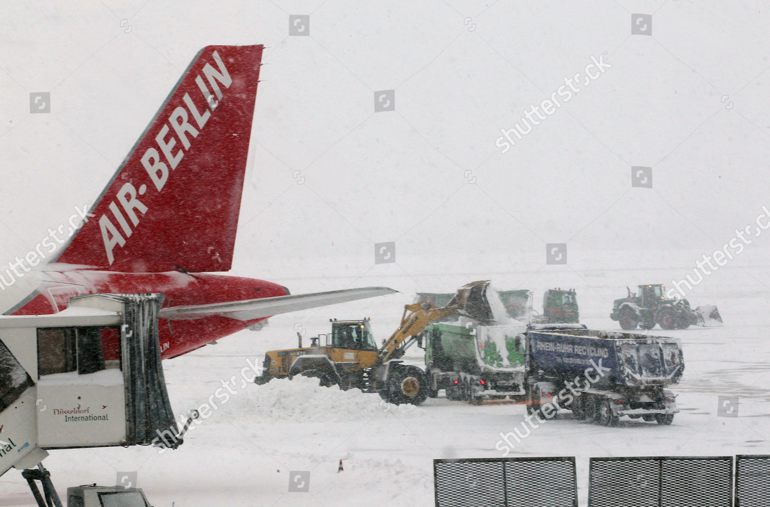 Airport Employees Try Clear Runways Snow Editorial Stock Photo - Stock ...