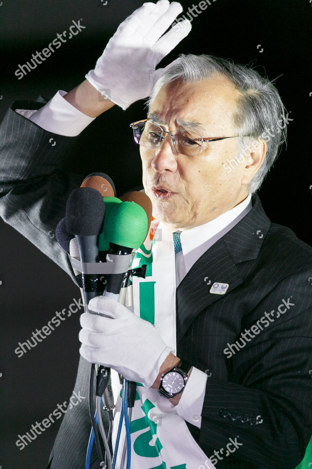 Candidate Masami Ishikawa Campaigns Tokyos Chiyoda Redaktionelles ...