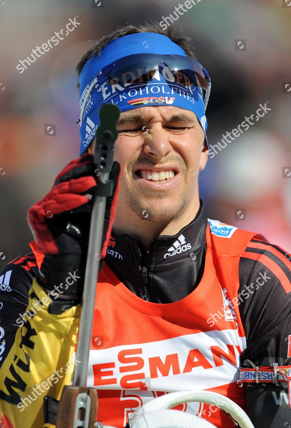 German Biathlete Michael Greis Warms Shooting Editorial Stock Photo ...