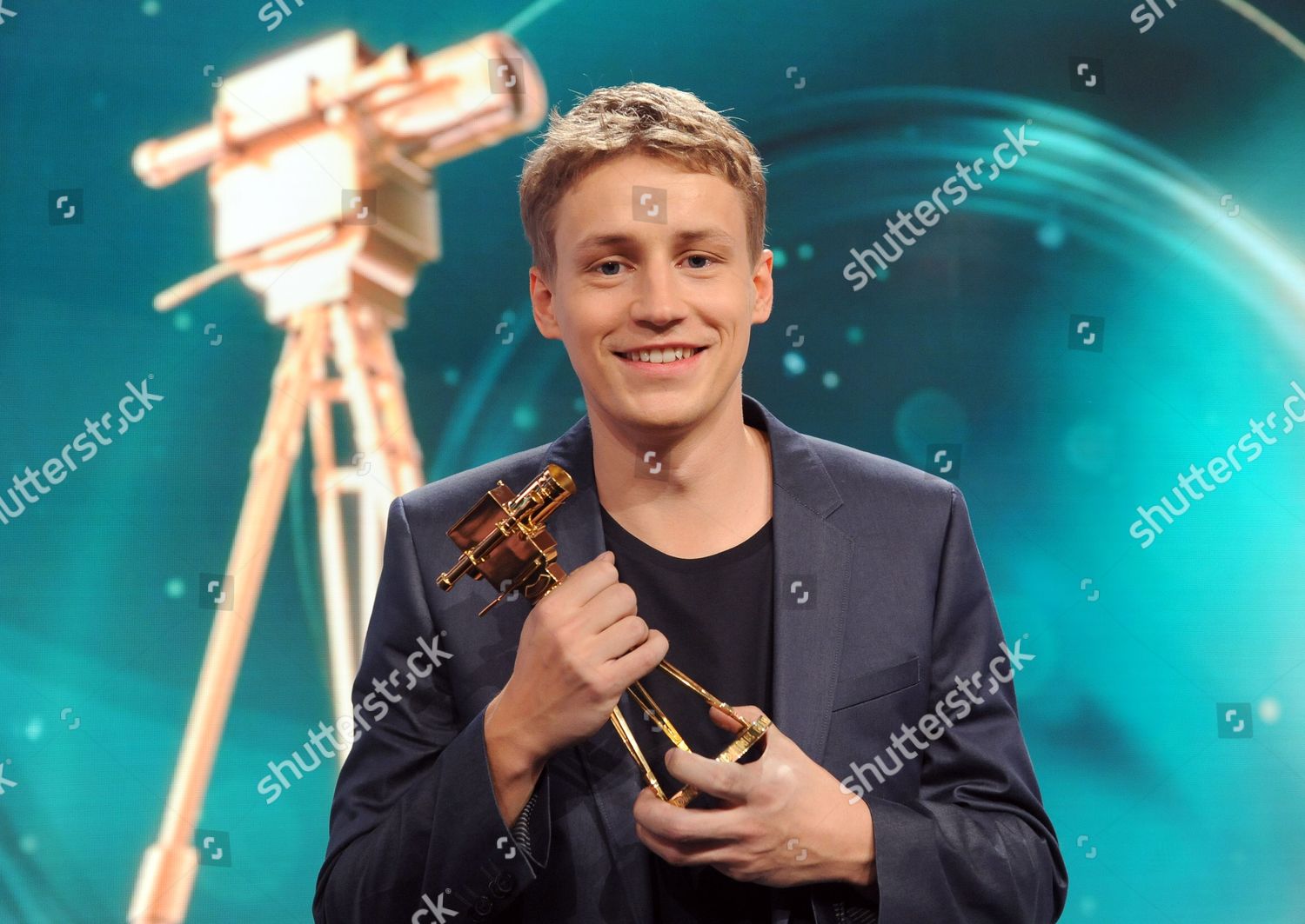 German Singersongwriter Tim Bendzko Poses Golden Editorial Stock Photo ...