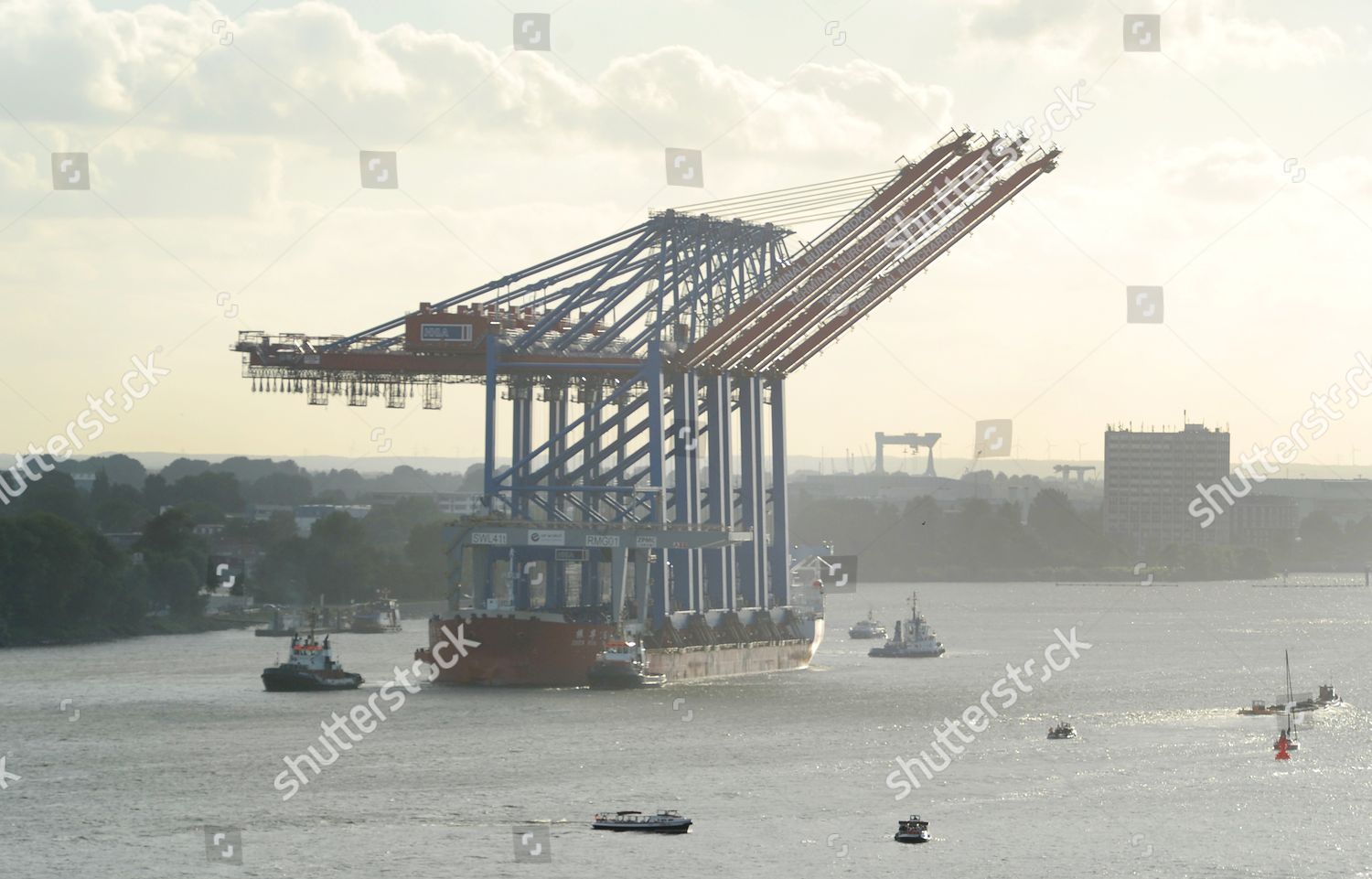 Four New Container Gantries Transported On Editorial Stock Photo ...