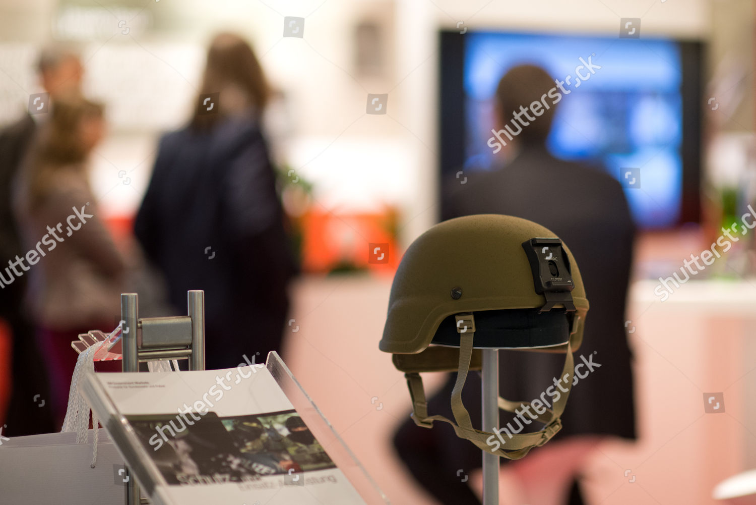 Helmet On Display Exhibition Booth Military Editorial Stock Photo ...