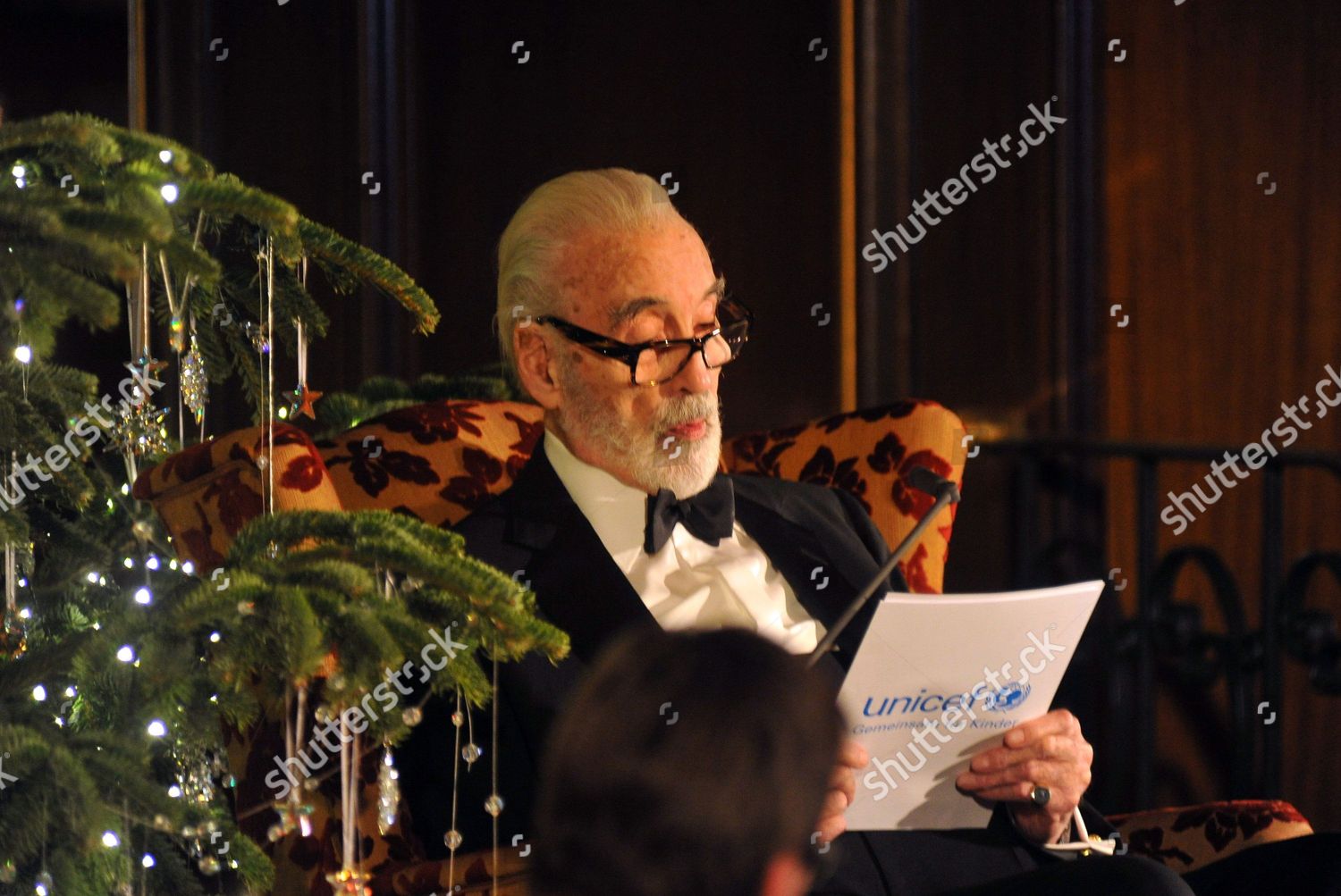 British Actor Christopher Lee Reads Hotel Editorial Stock Photo - Stock ...