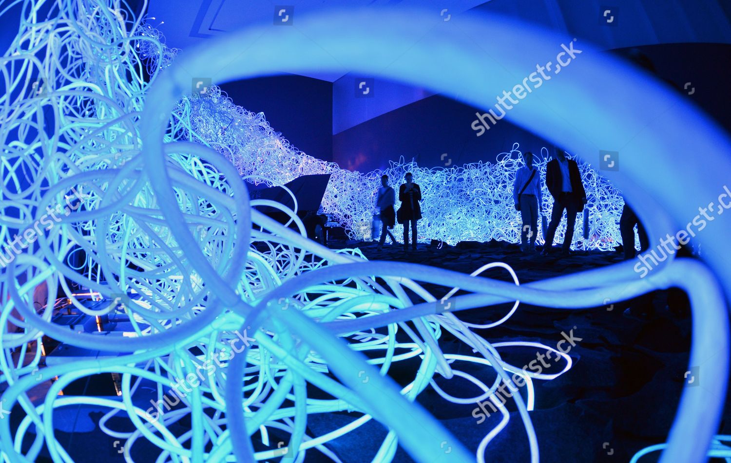 People Walk Through Light Sound Installation Editorial Stock Photo ...