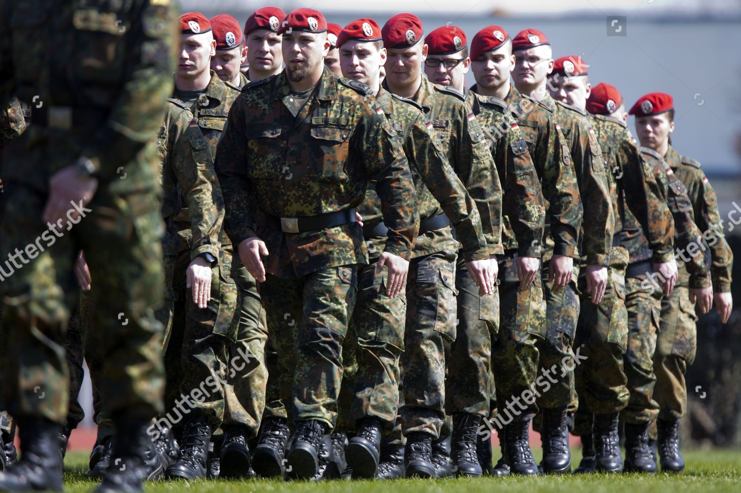 German Soldiers March Into Ernstmoritzarndt Barracks Editorial Stock ...