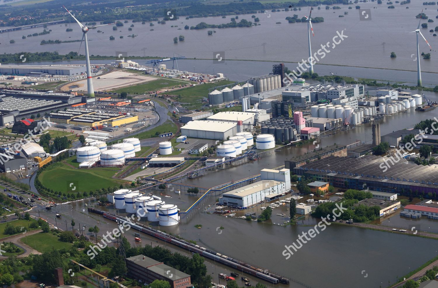 Aerial View Partially Flooded Industrial Area Editorial Stock Photo ...