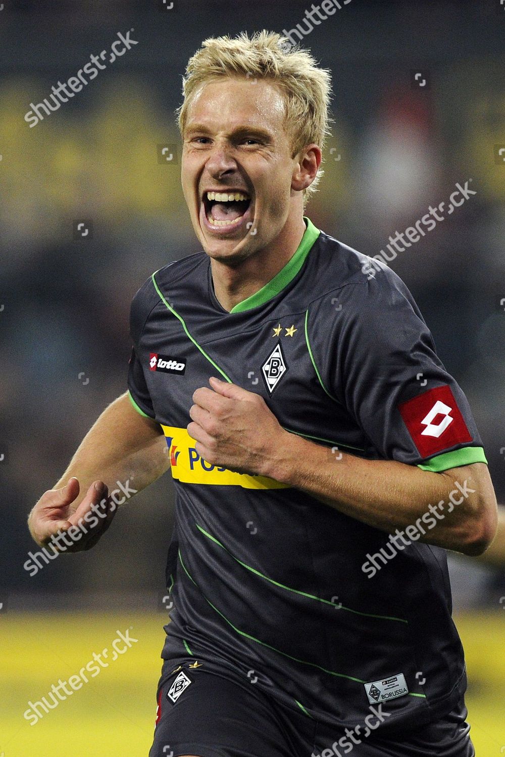Borussia Moenchengladbachs Mike Hanke Celebrates After Editorial Stock ...