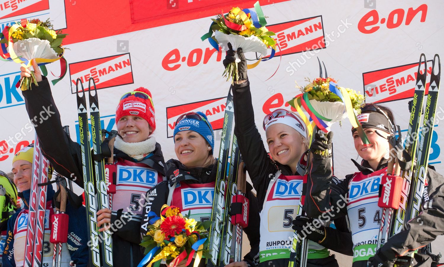 German Biathletes Tina Bachmann Lr Magdalena Editorial Stock Photo ...
