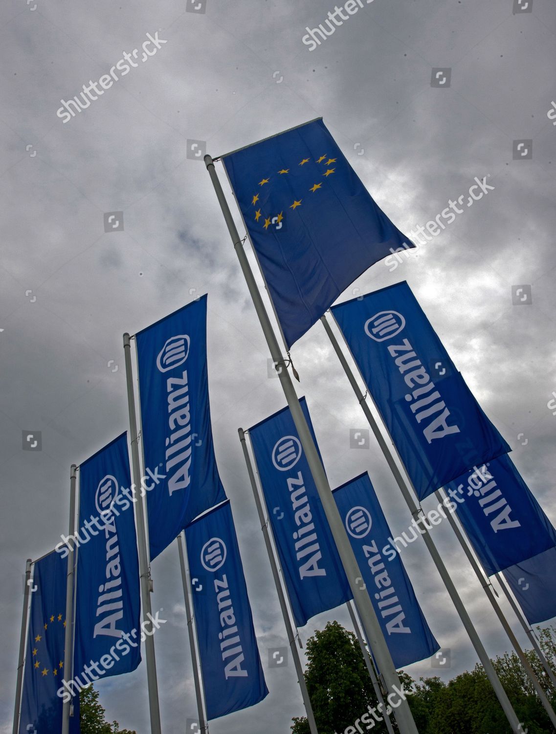 Eu Flags Allianz Flags Pictured On Editorial Stock Photo - Stock Image ...