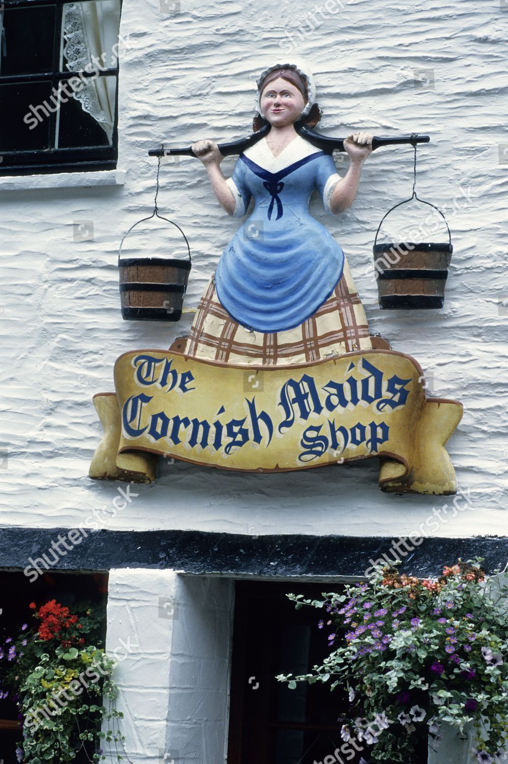 Sign Cornish Maids Shop Polperro Cornwall Editorial Stock Photo - Stock ...