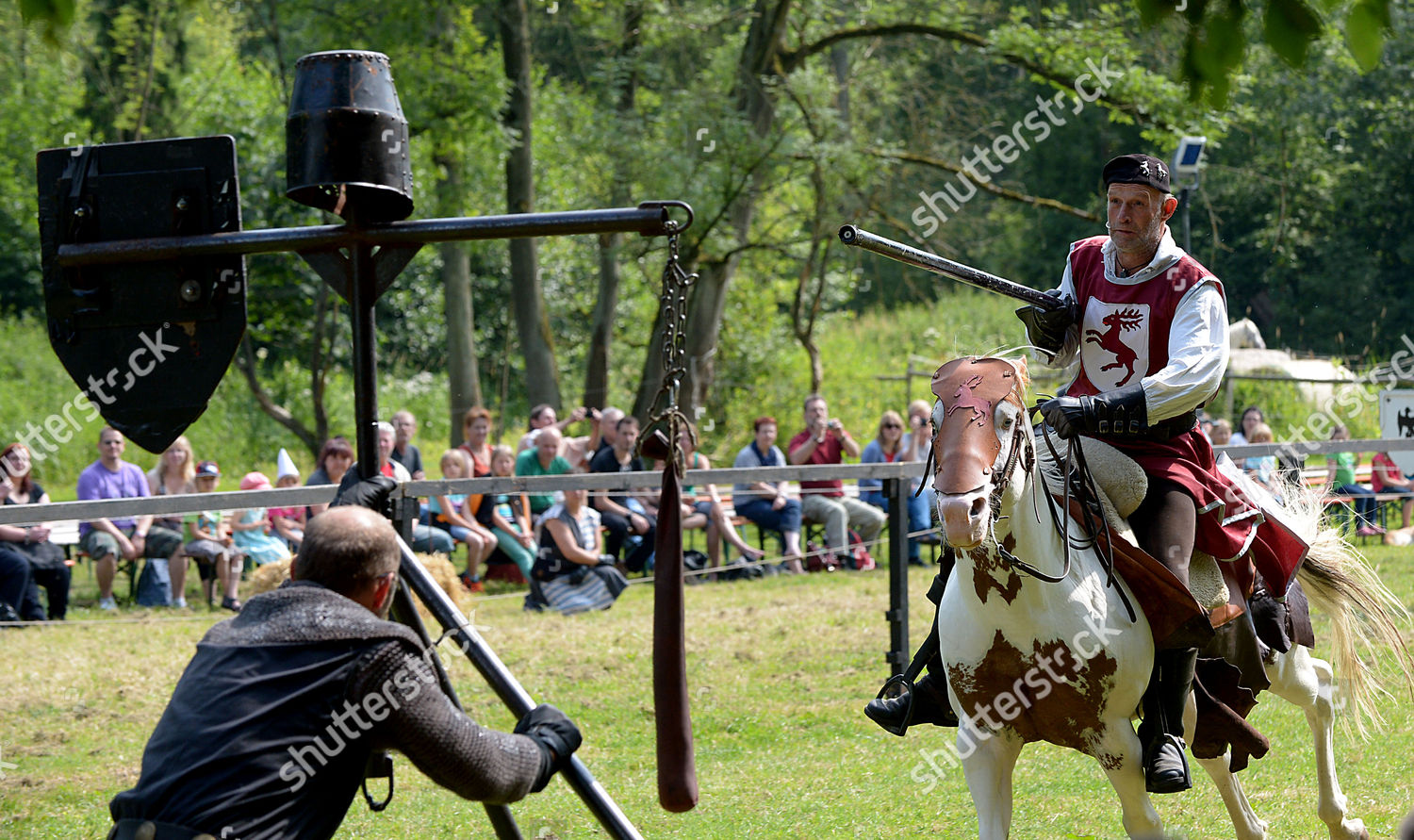 Actor Historical Costume Fights Lance Medieval Editorial Stock Photo ...