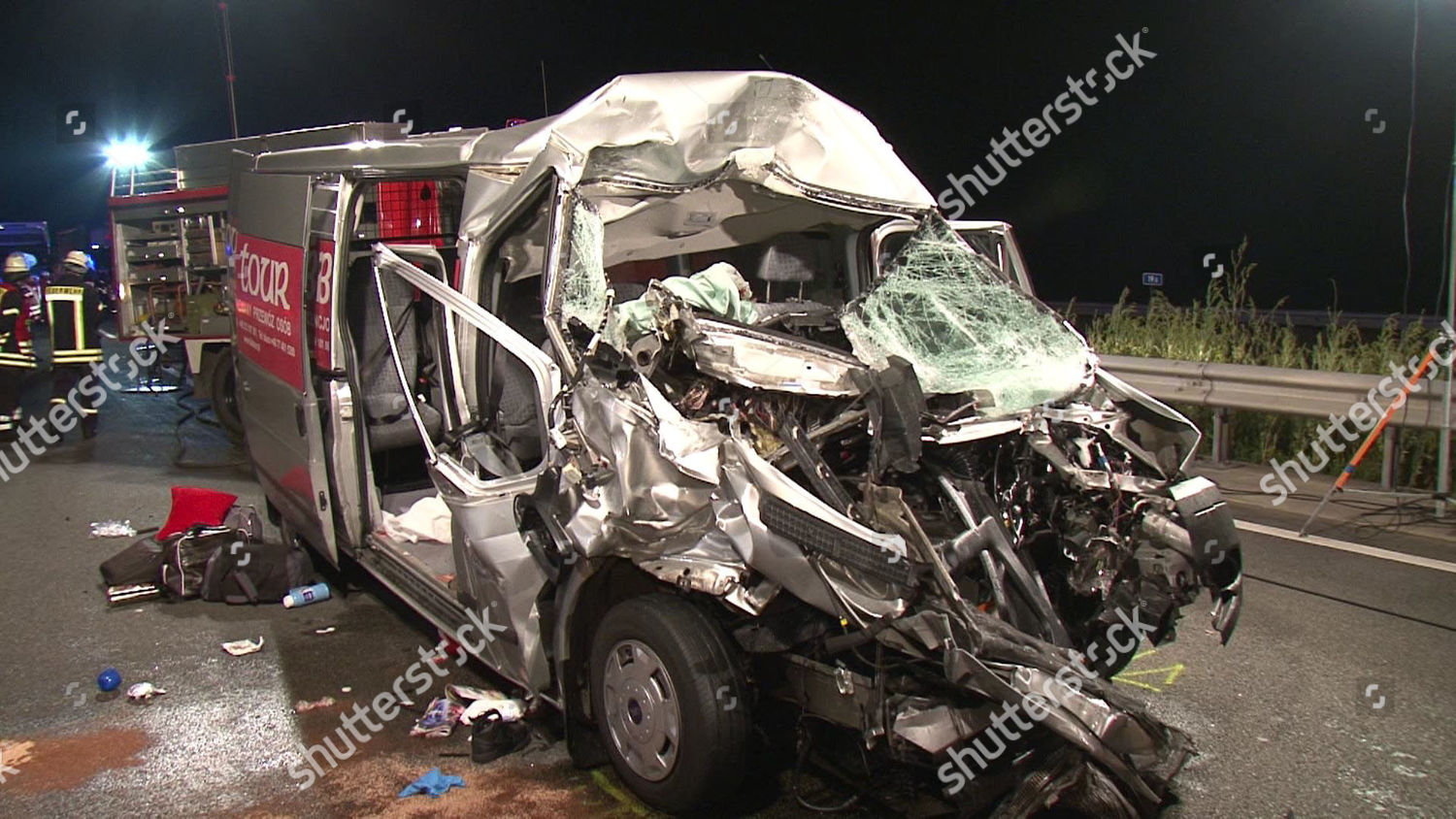 Vehicle That Crashed On Autobahn 30 Editorial Stock Photo - Stock Image ...