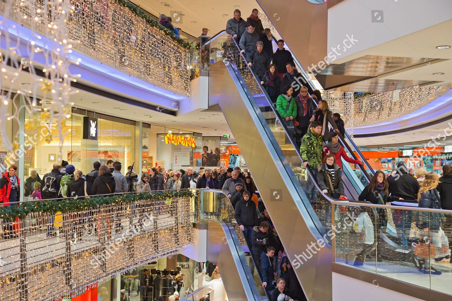 Pedestrians Shopping Bags Walk Through Mall Editorial Stock Photo ...