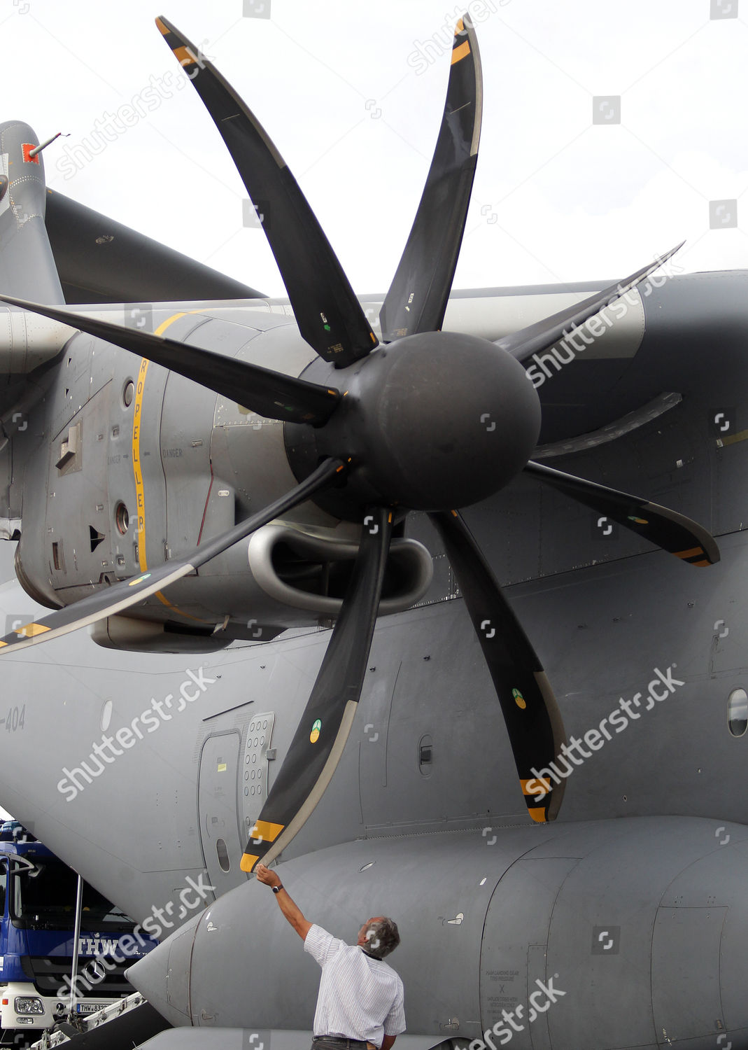 Airbus Employee Turns Propellers Airbus A400m Editorial Stock Photo ...