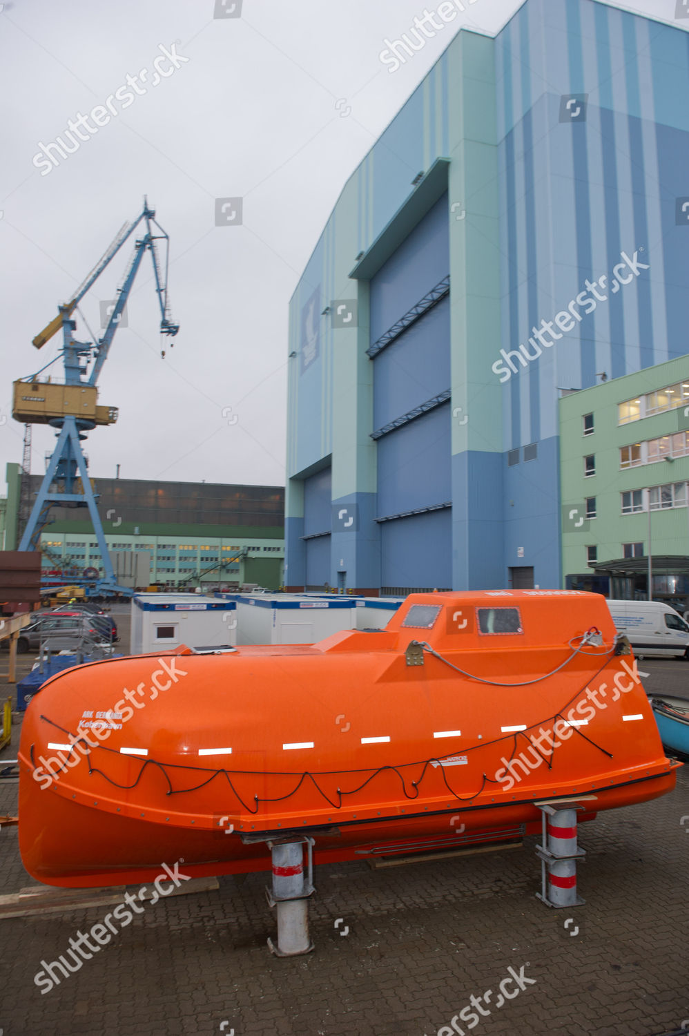 Lifeboat Stands Front Shipbuilding Hall Insolvent Editorial Stock Photo ...