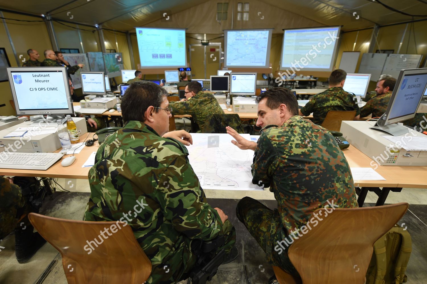 Two Soldiers Multinational Forces Sit Operation Editorial Stock Photo ...