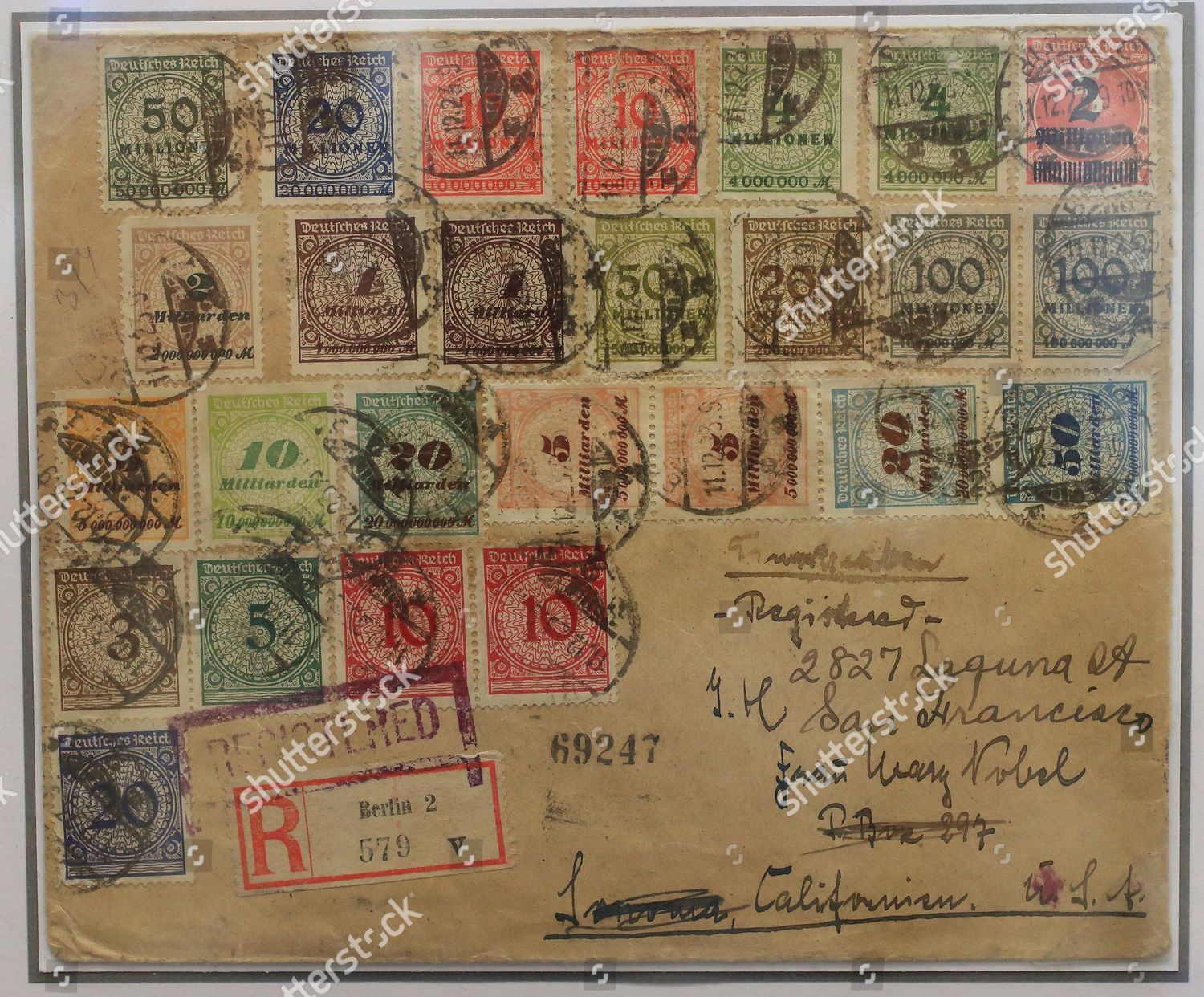 Closeup Photograph Foreign Letter By Registered Editorial Stock Photo ...