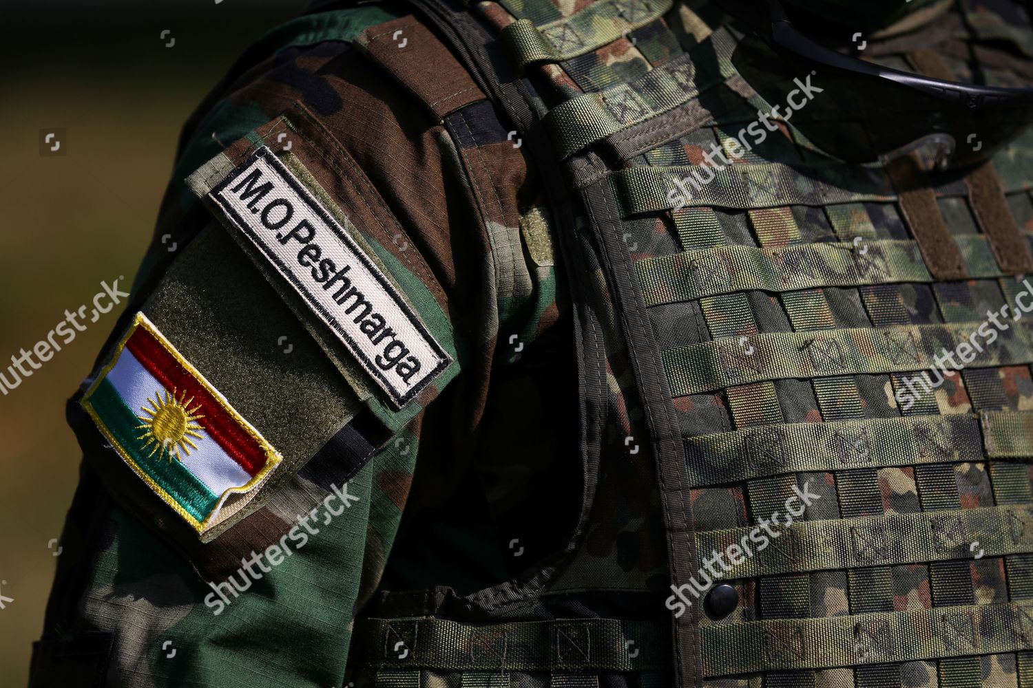 Iraqi Peshmerga Soldier Has Kurdish Flag Editorial Stock Photo - Stock ...